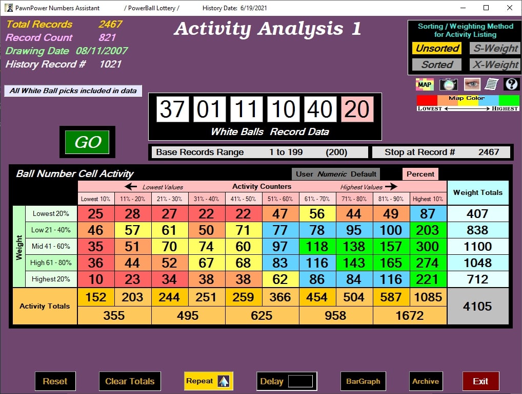 Powerball Numbers Assistant / Screen Shots