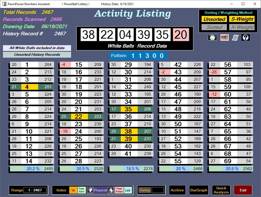 Powerball Numbers Assistant / Screen Shots