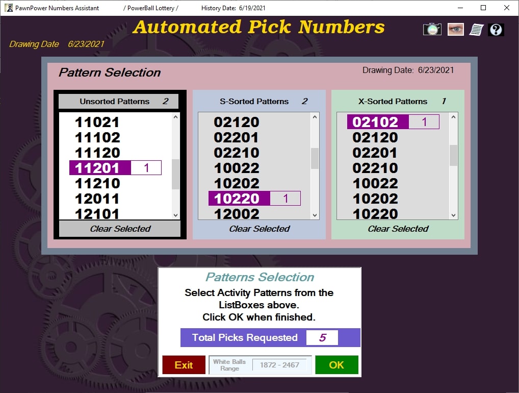 Powerball Numbers Assistant / Screen Shots