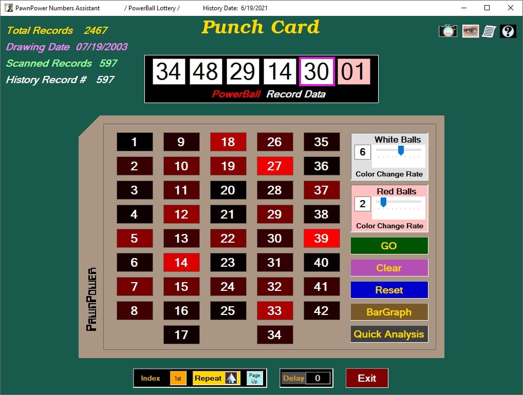 Powerball Numbers Assistant / Screen Shots